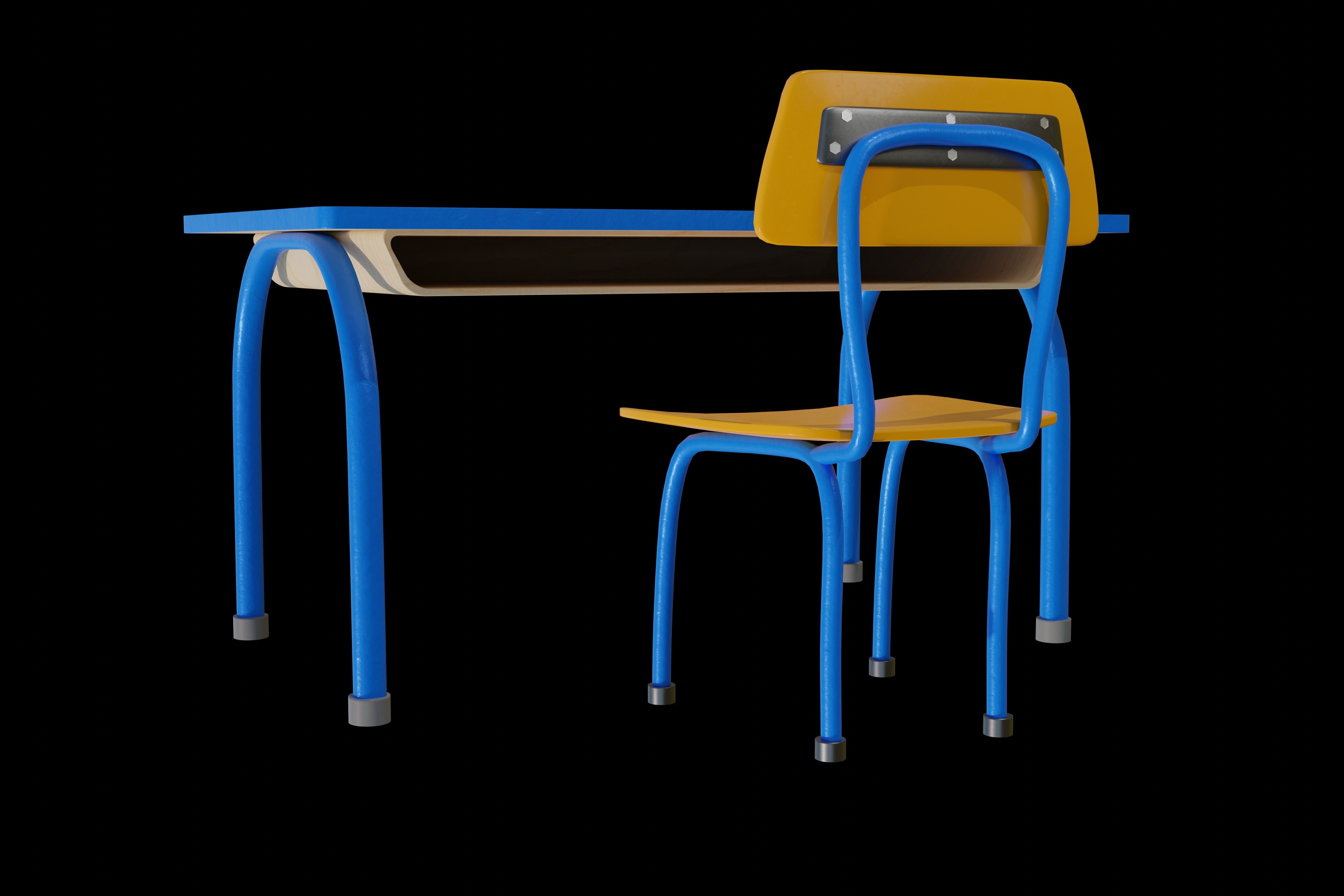 Table and Chair for classroom 3D model | CGTrader