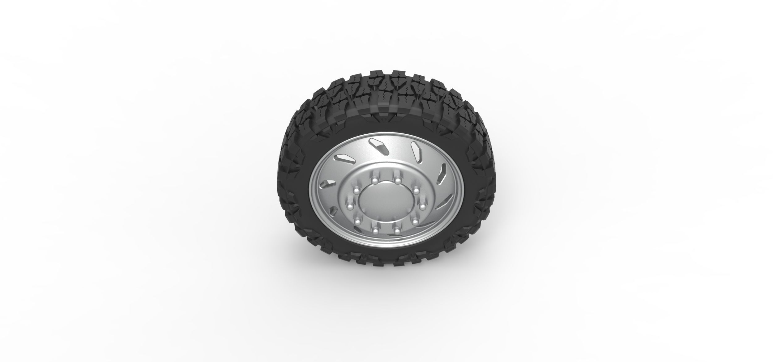 10 Triangular Hole front semi wheel for pickup V3 Scale 1 to 25 3D ...