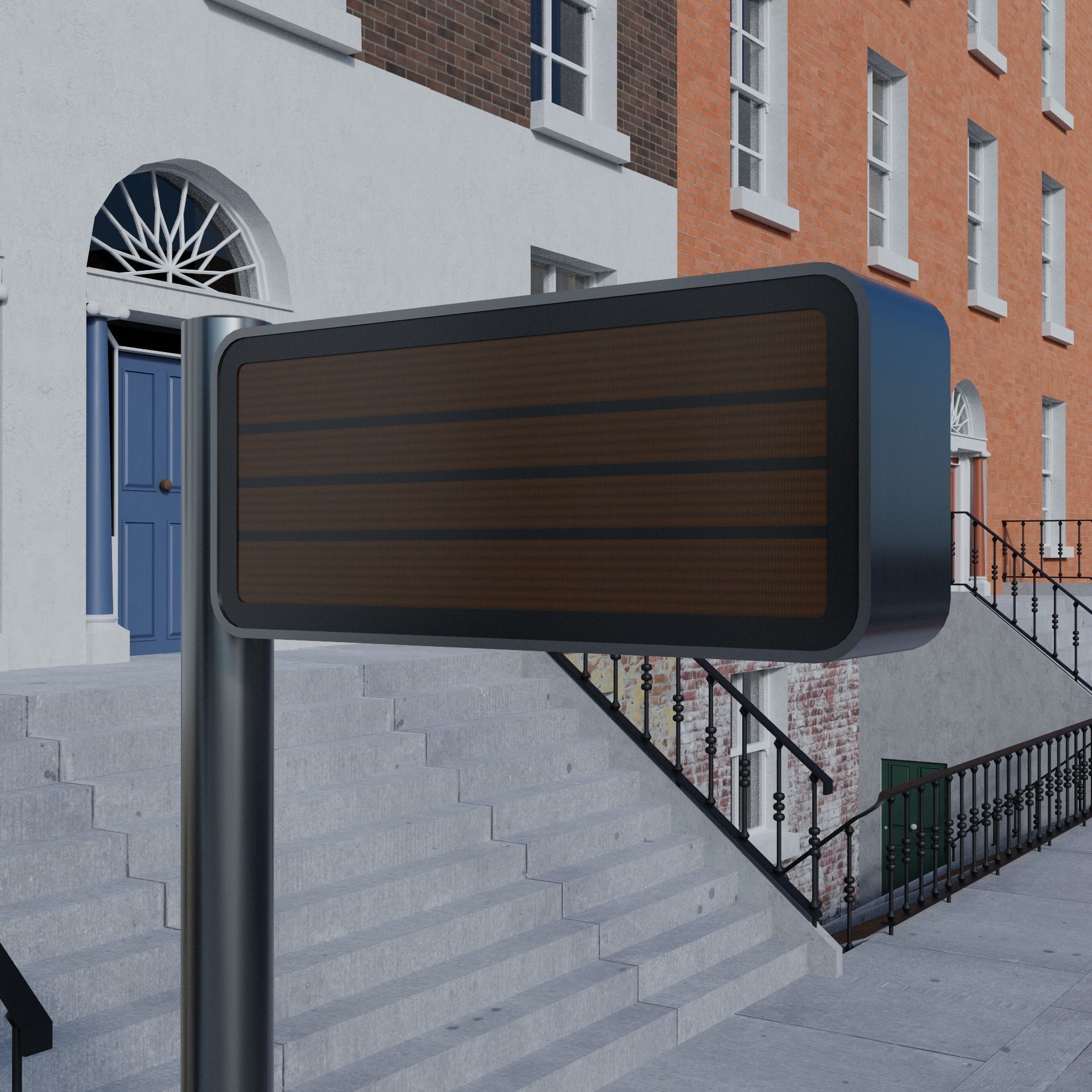 3D model Irish Dublin Bus Stop VR / AR / low-poly | CGTrader