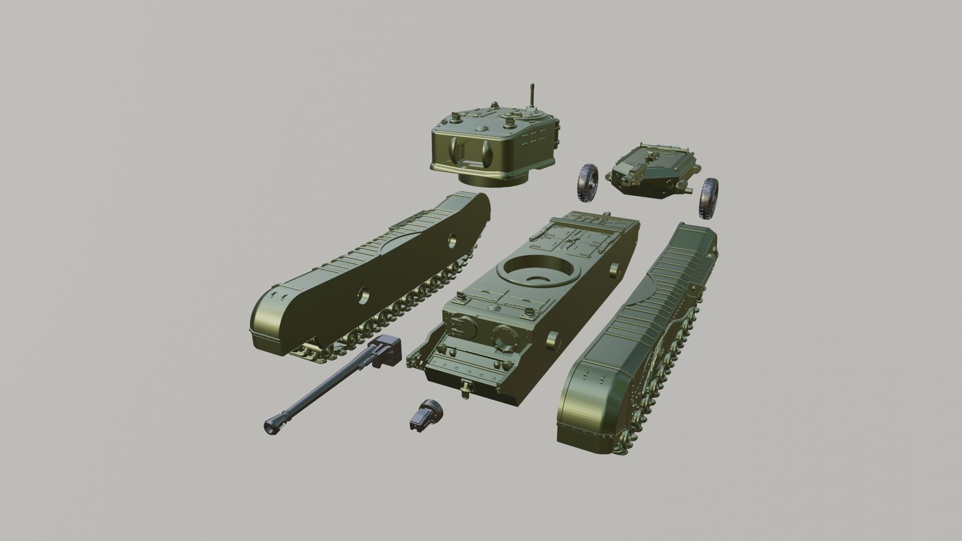 Churchill Crocodile with trailer - UK - WW2 and Korean War 3D model 3D ...