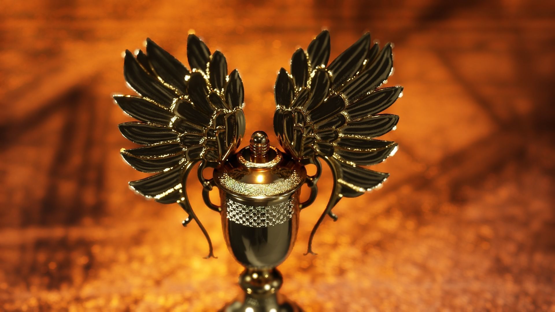Golden Trophy Wing 3D model | CGTrader