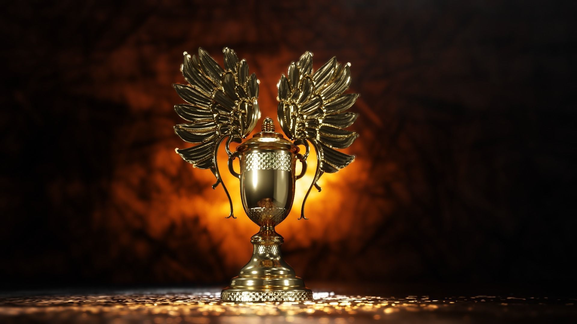 Golden Trophy Wing 3D model | CGTrader