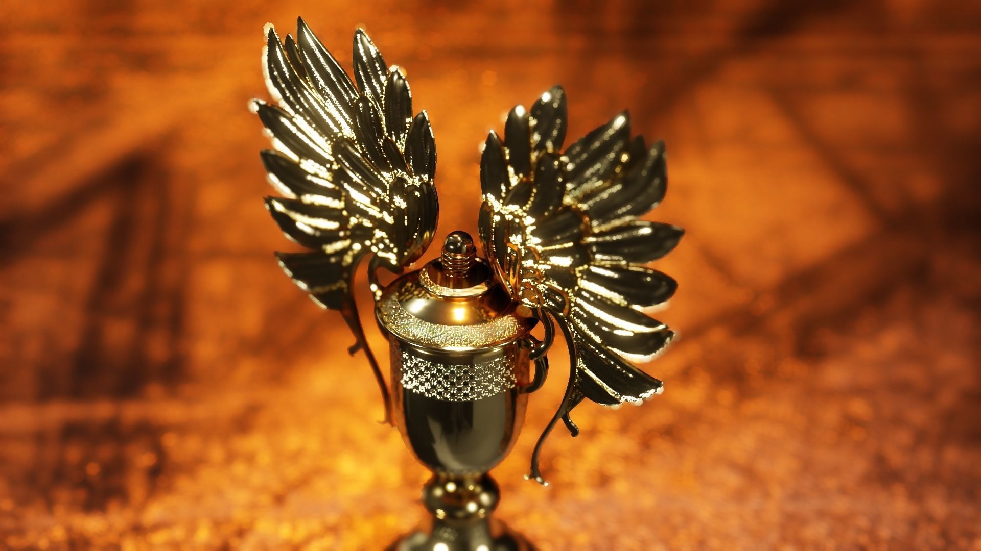 Golden Trophy Wing 3D model | CGTrader