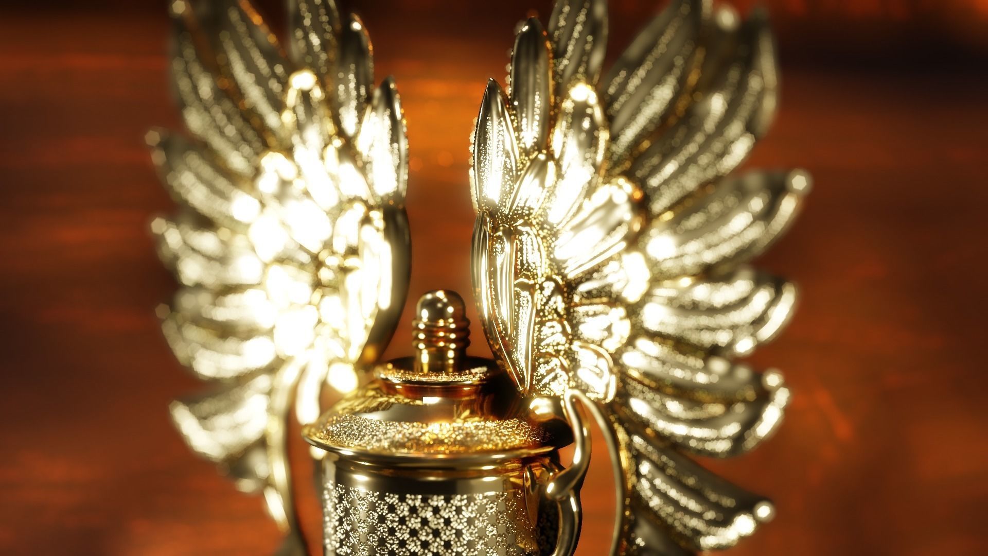 Golden Trophy Wing 3D model | CGTrader