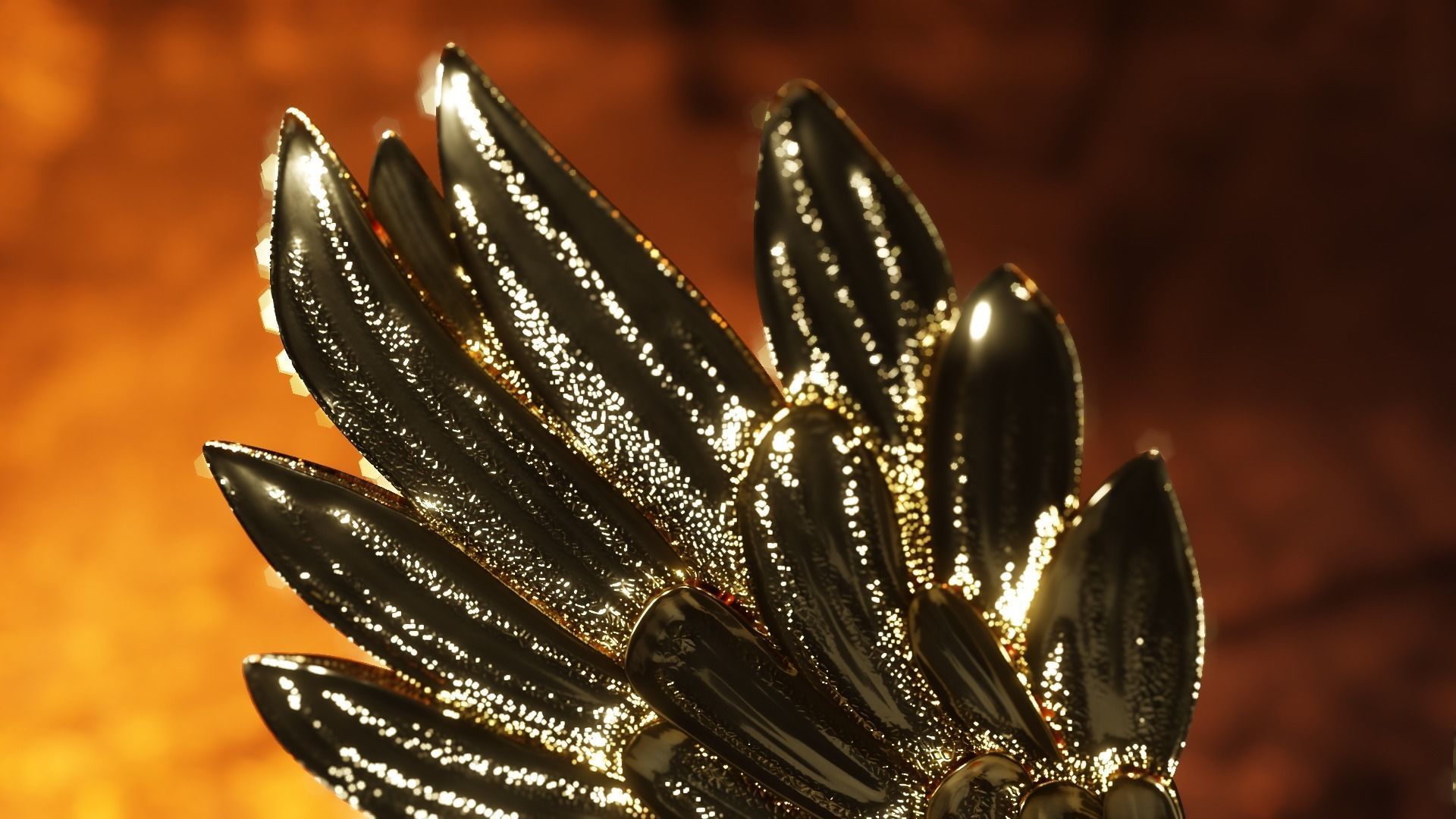 Golden Trophy Wing 3D model | CGTrader
