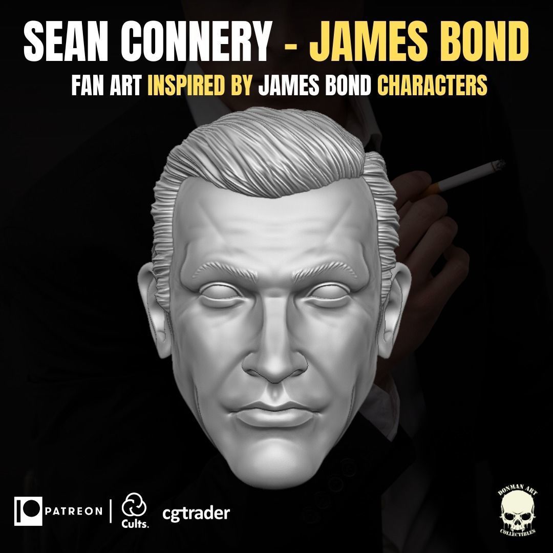 Sean Conery 007 Fan Art 3D printable File For Action Figures 3D model ...