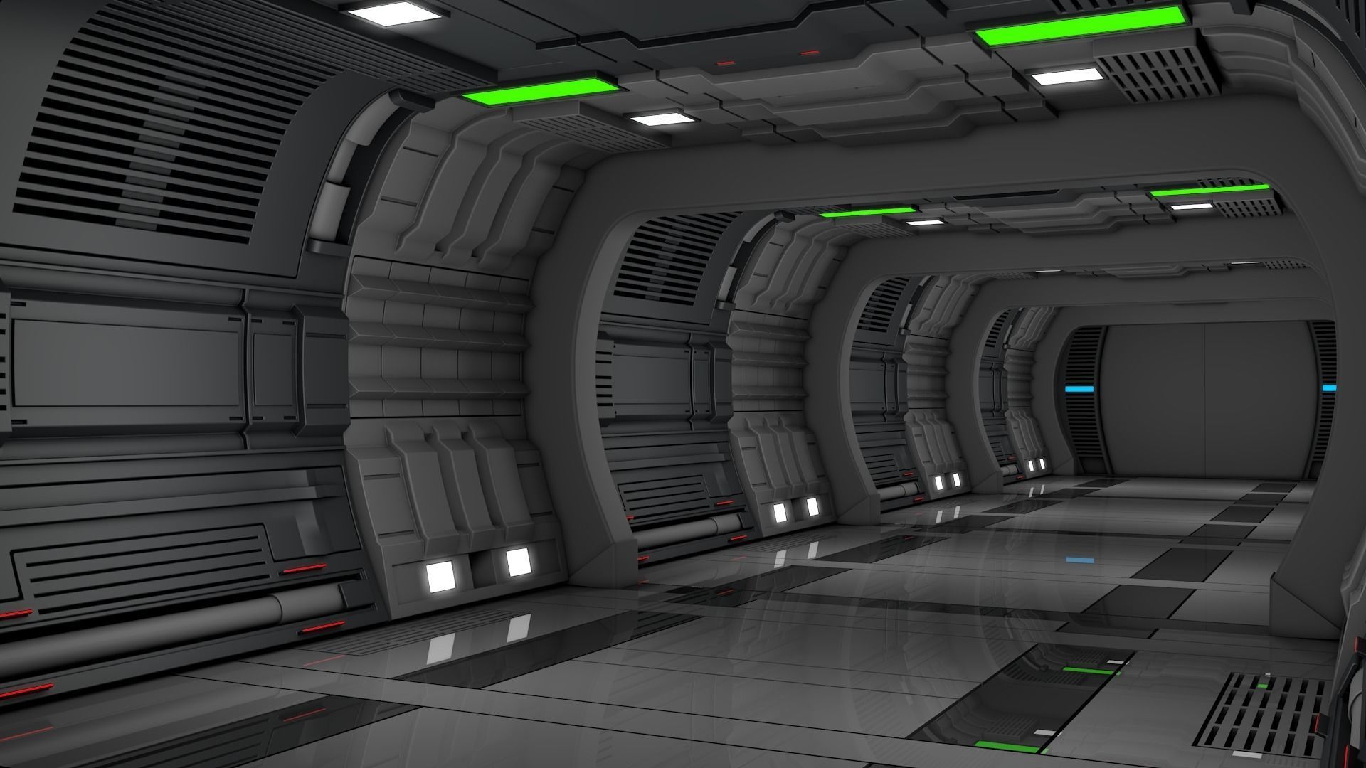 Sci Fi Corridor 3D model | CGTrader