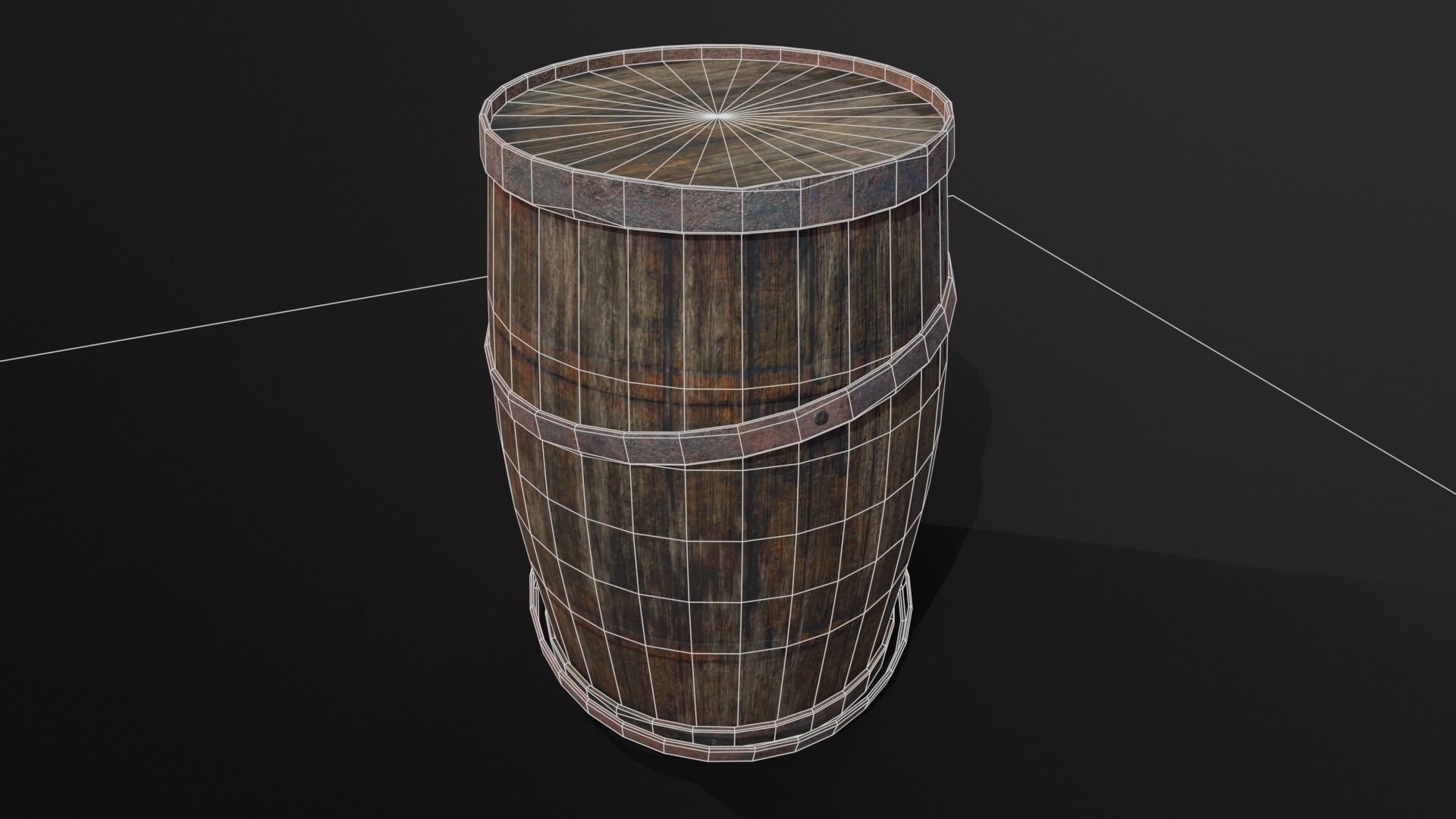 3D model Rustic Old Damaged Barrel - Game Ready - Low Poly VR / AR ...