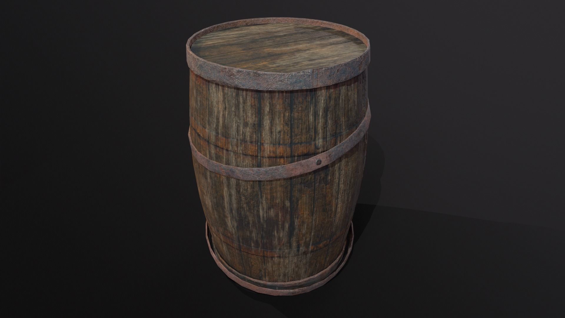 3D model Rustic Old Damaged Barrel - Game Ready - Low Poly VR / AR ...