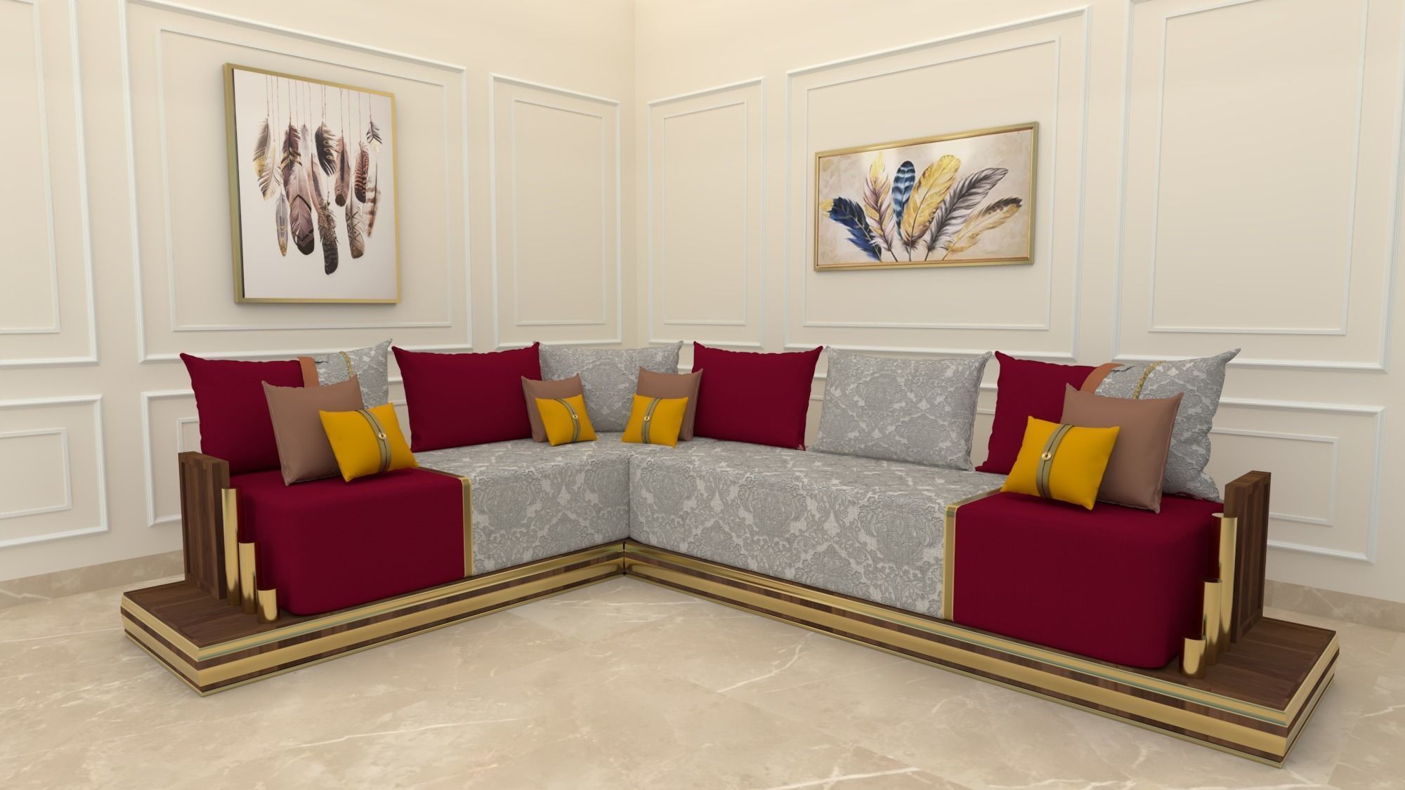 sofa marocain moderne 3D model 3D printable | CGTrader