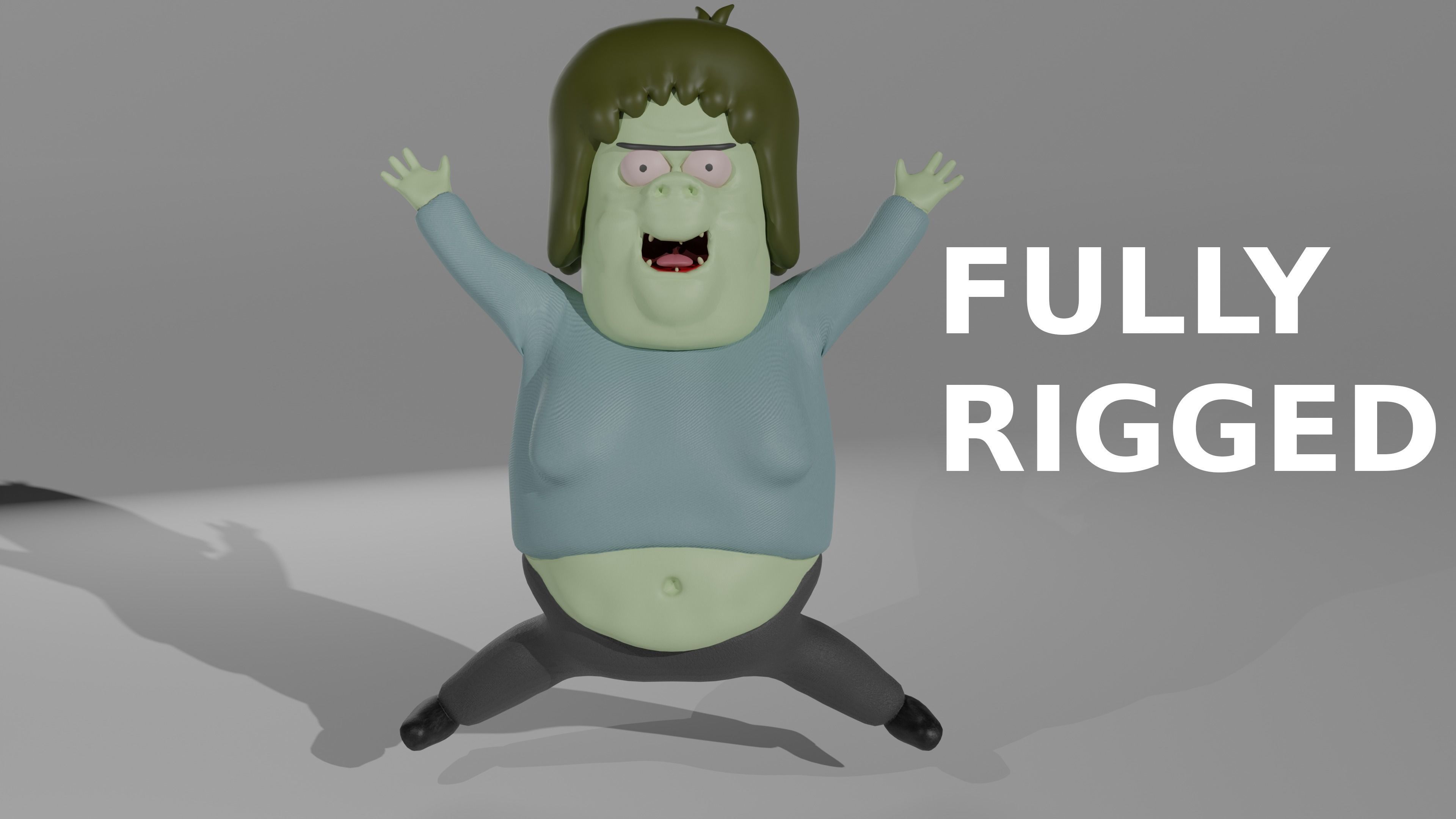 3D model Muscle Man Regular Show Rigged 3D model VR / AR / low-poly ...