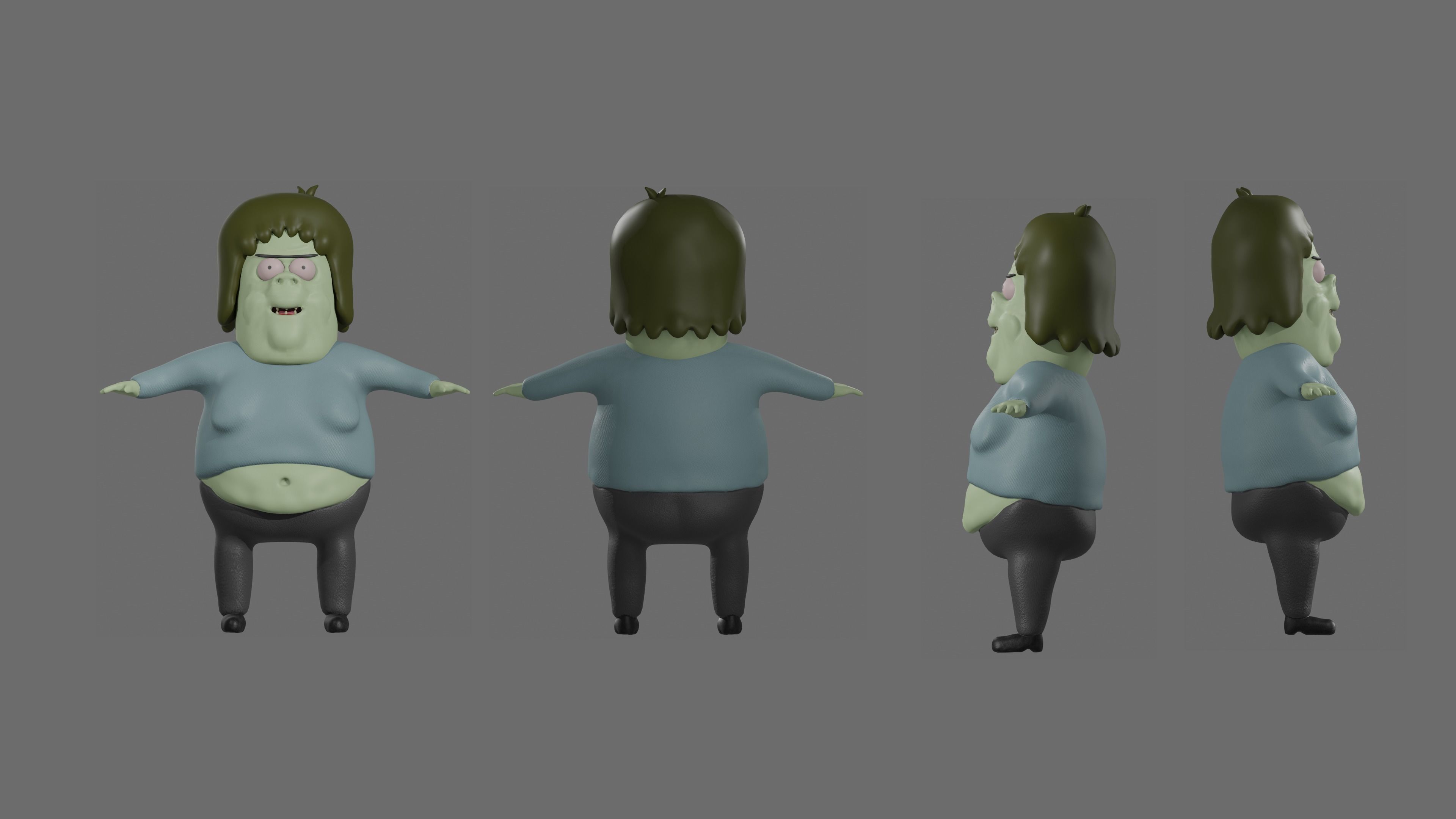 3D model Muscle Man Regular Show Rigged 3D model VR / AR / low-poly ...