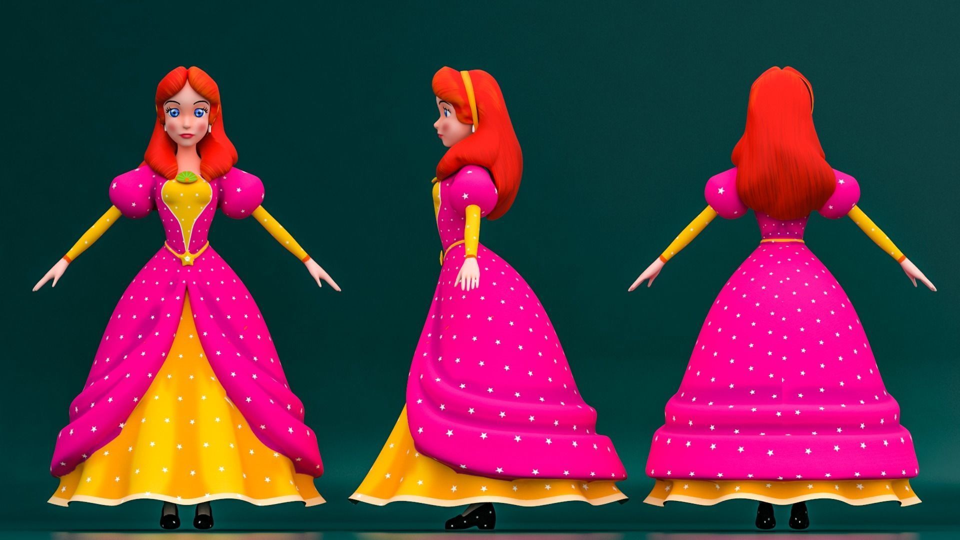 3D model Princess cartoon Girl VR / AR / low-poly | CGTrader