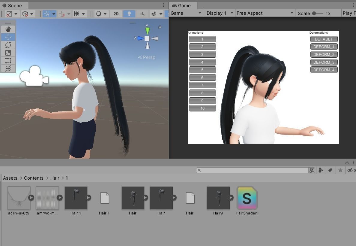 3D model Hair 3D Model Zepeto Prefab Unity FBX 001 VR / AR / low-poly ...
