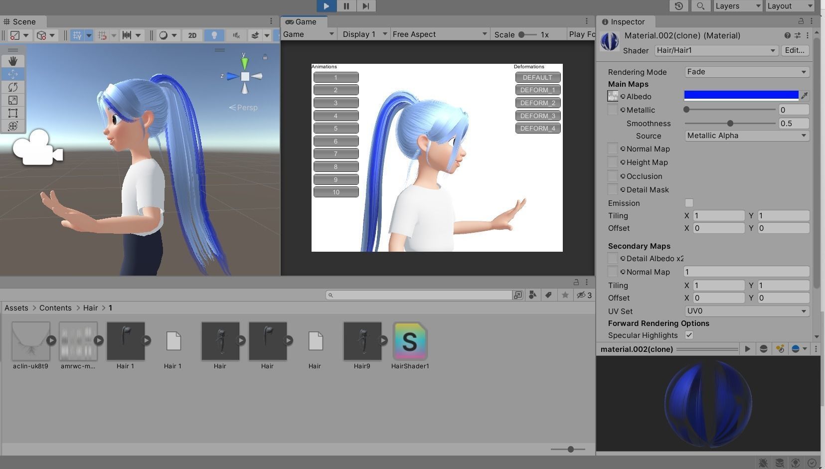 3D model Hair 3D Model Zepeto Prefab Unity FBX 001 VR / AR / low-poly | CGTrader