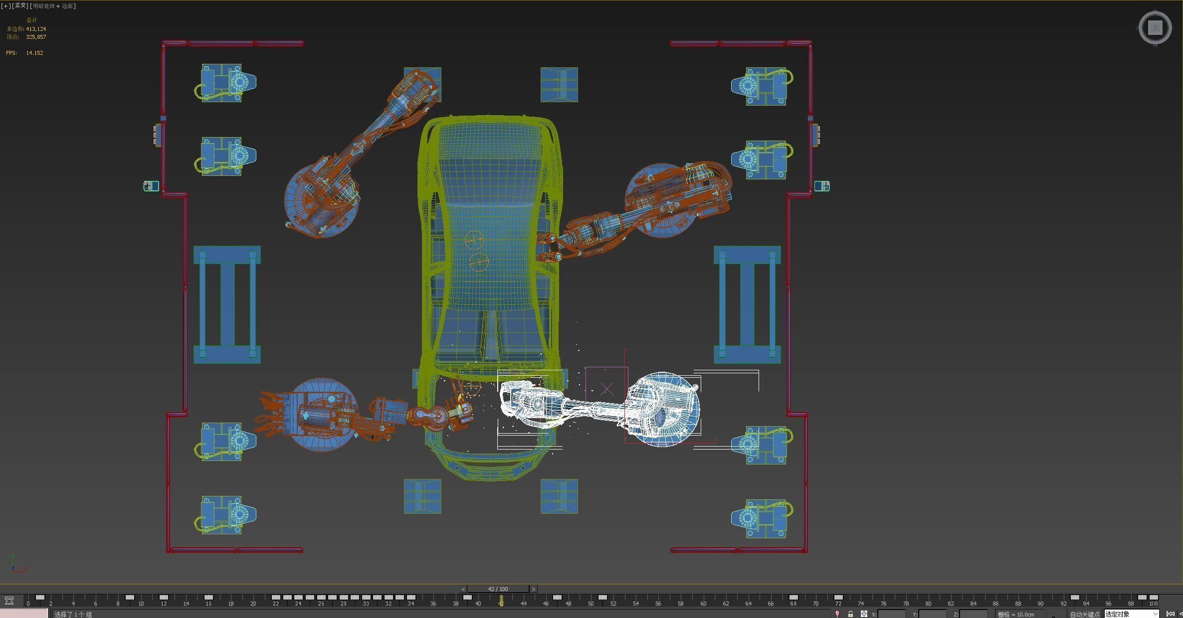 Robot arm animation car manufacturing production line factory 3D model ...