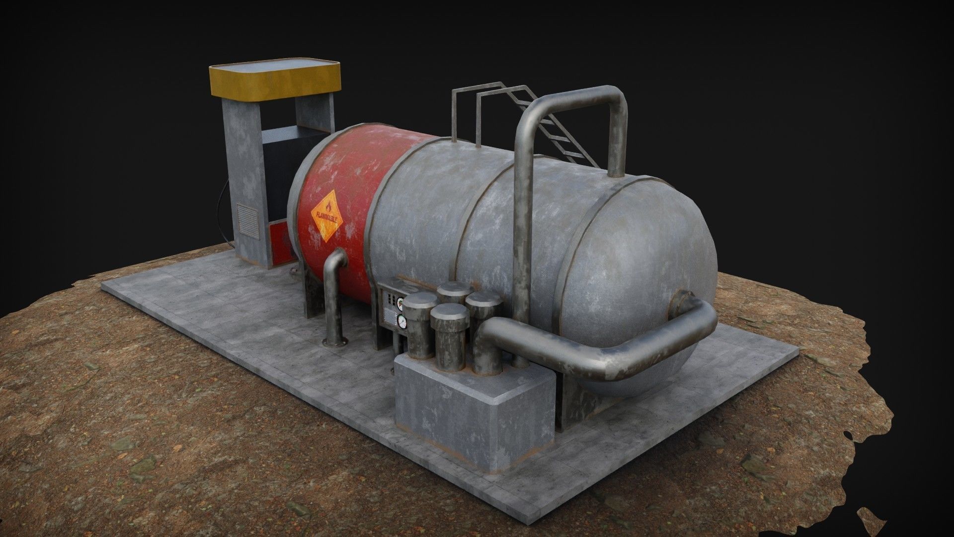 3D model Fuel Tank with Pump VR / AR / low-poly | CGTrader