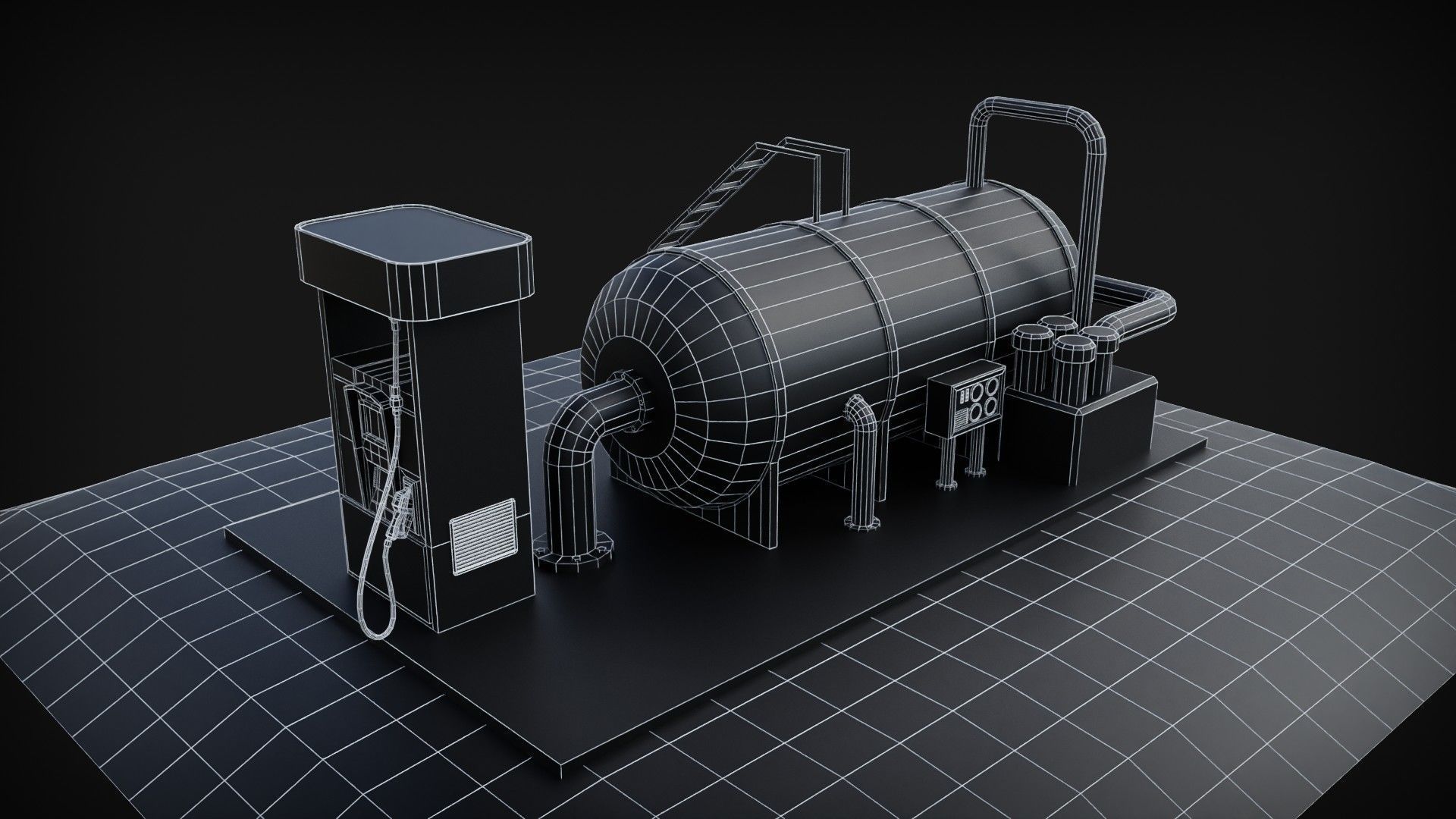 3D model Fuel Tank with Pump VR / AR / low-poly | CGTrader