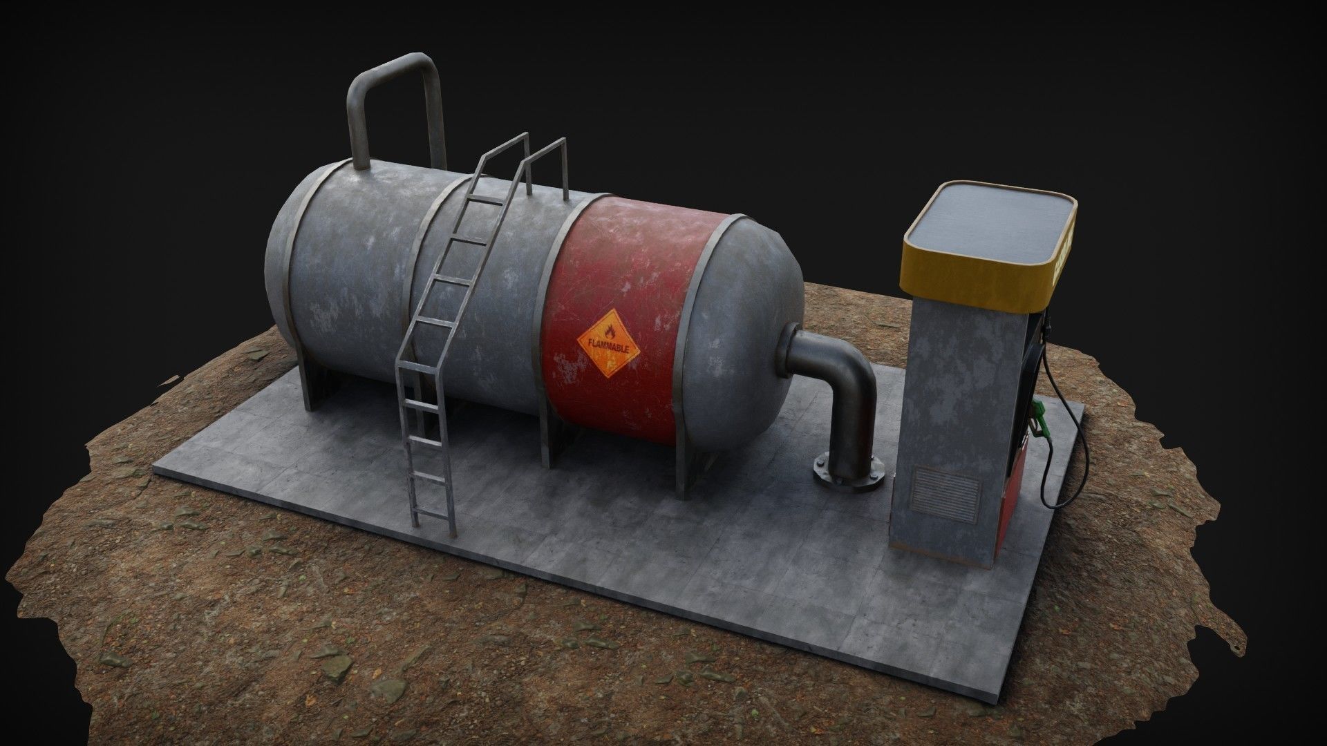 3D model Fuel Tank with Pump VR / AR / low-poly | CGTrader