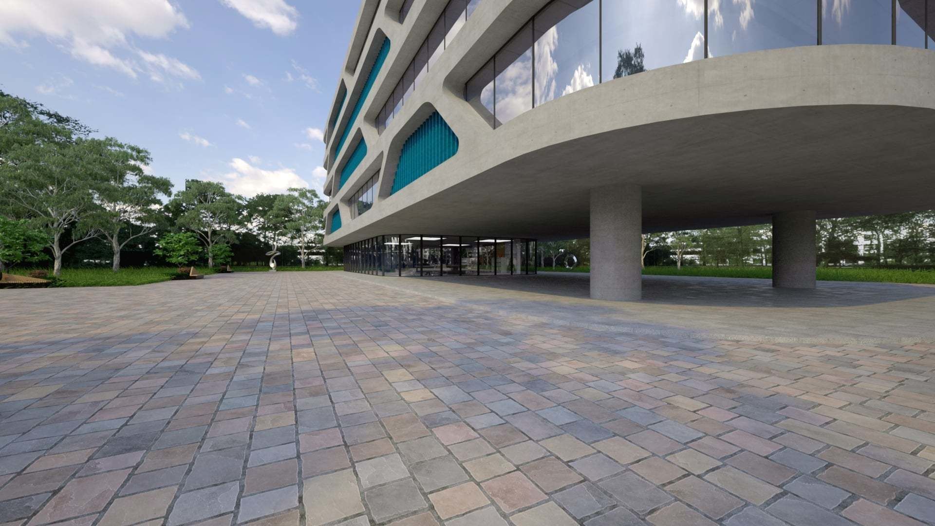 Modern style Office Building 3D Scene 3D model animated | CGTrader