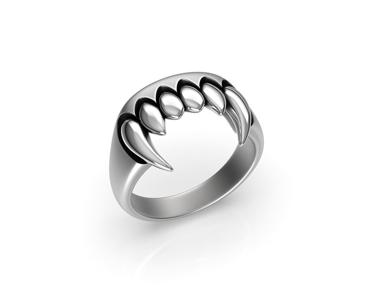 Vampire Fang Teeth Ring 3D model 3D printable | CGTrader