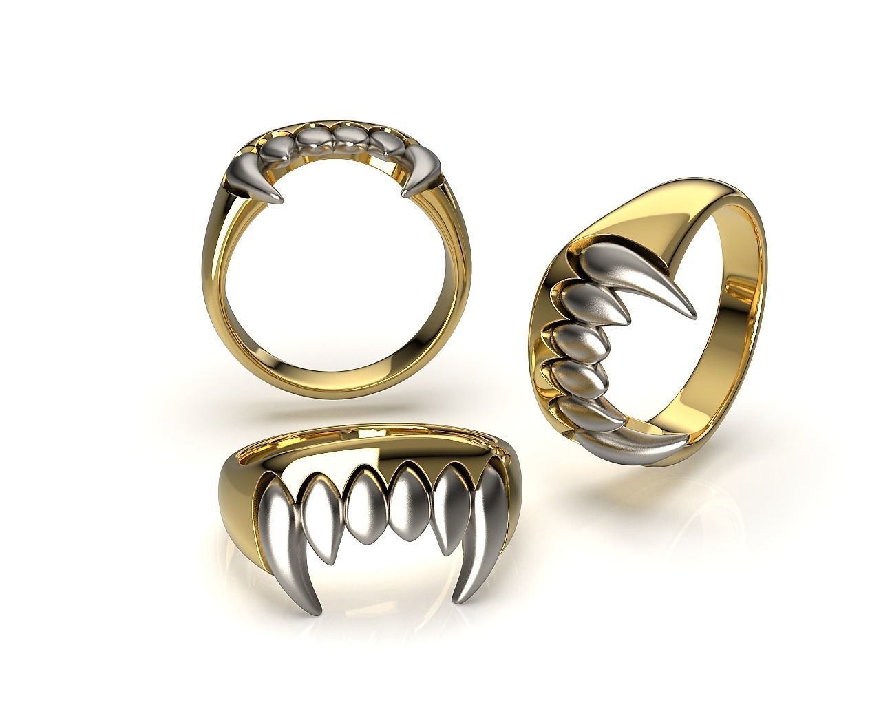 Vampire Fang Teeth Ring 3D model 3D printable | CGTrader