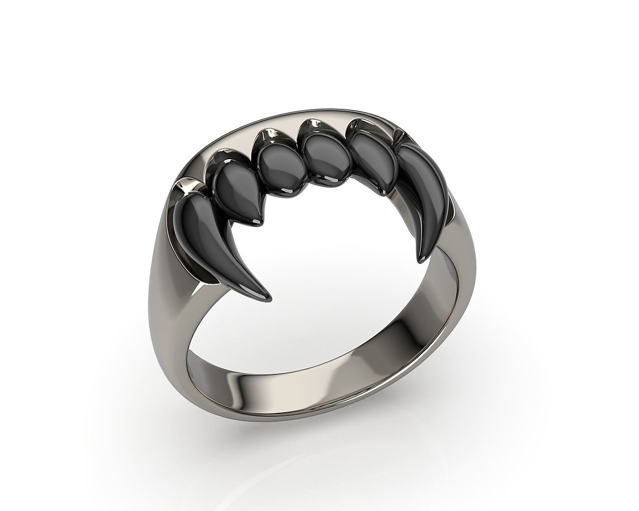 Vampire Fang Teeth Ring 3D model 3D printable | CGTrader