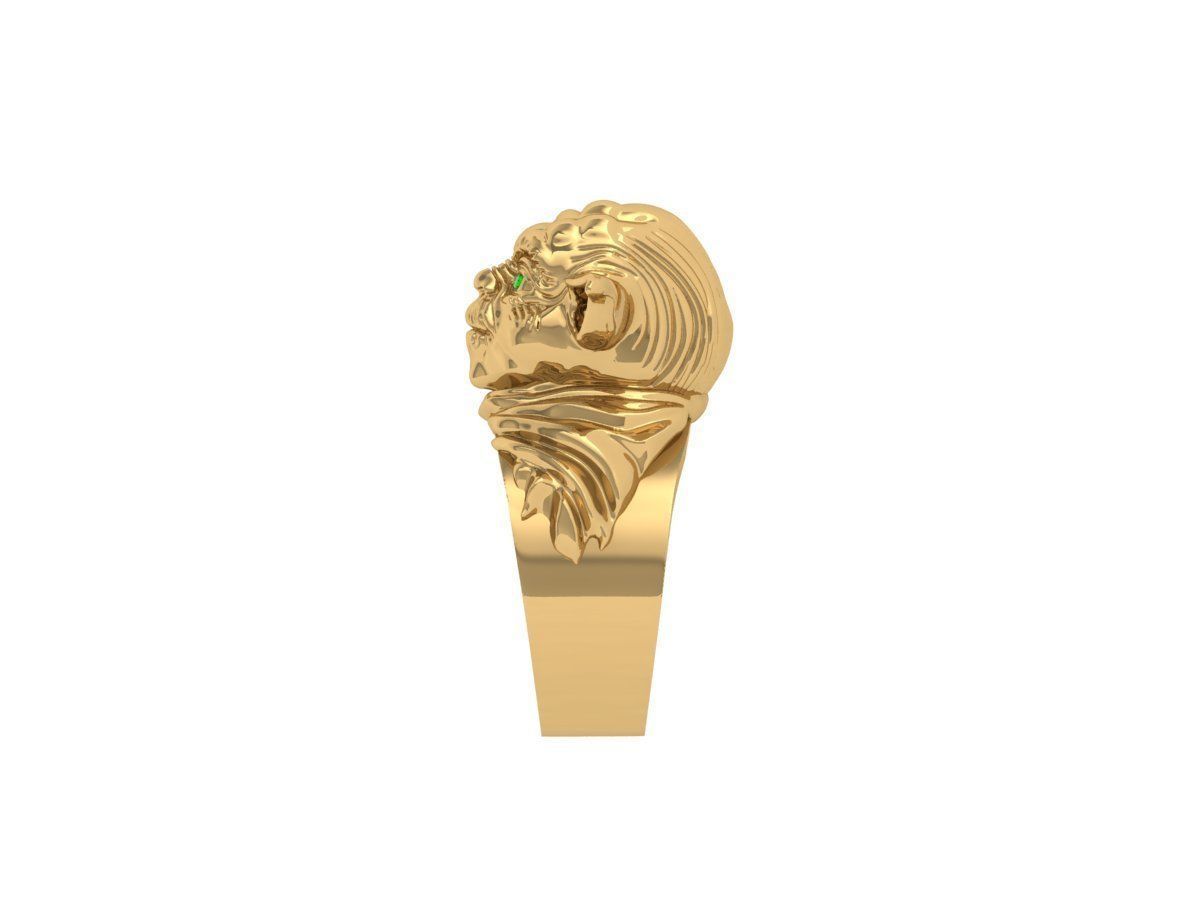 STAR WARS Sculpted Yoda Ring With Green Crystal Eyes 3D model 3D ...