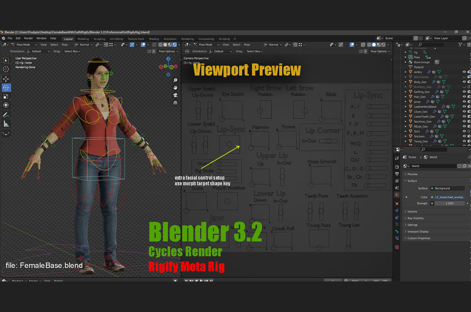 3D model Professional Girl Rig VR / AR / low-poly | CGTrader