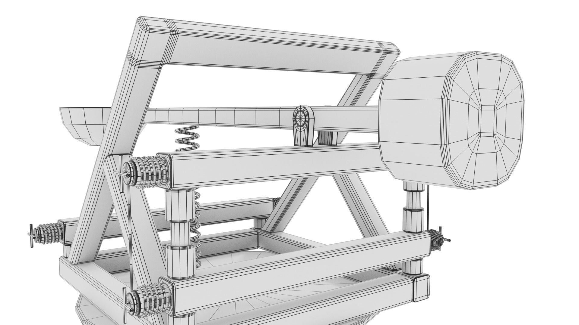 Game model of catapult 3D model animated rigged | CGTrader