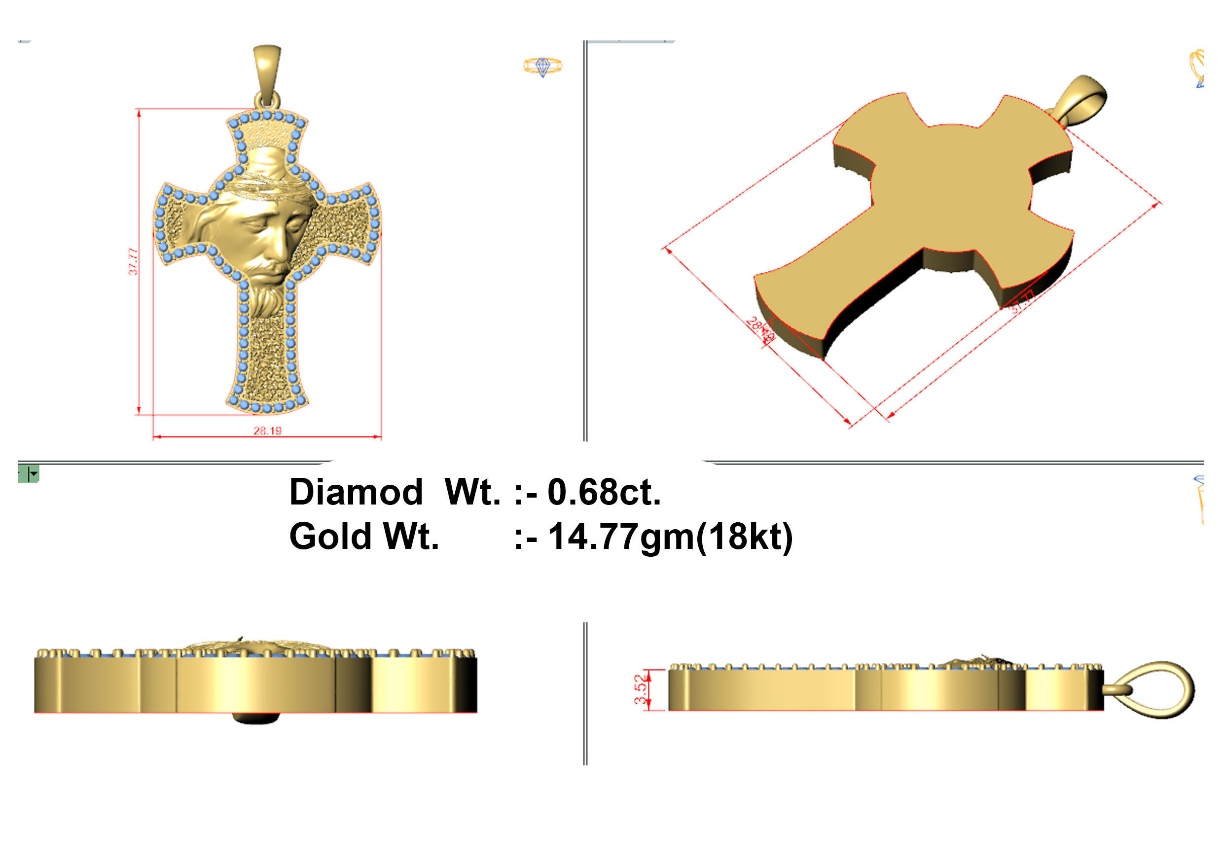 Jesus Cross 3D print model 3D model 3D printable | CGTrader