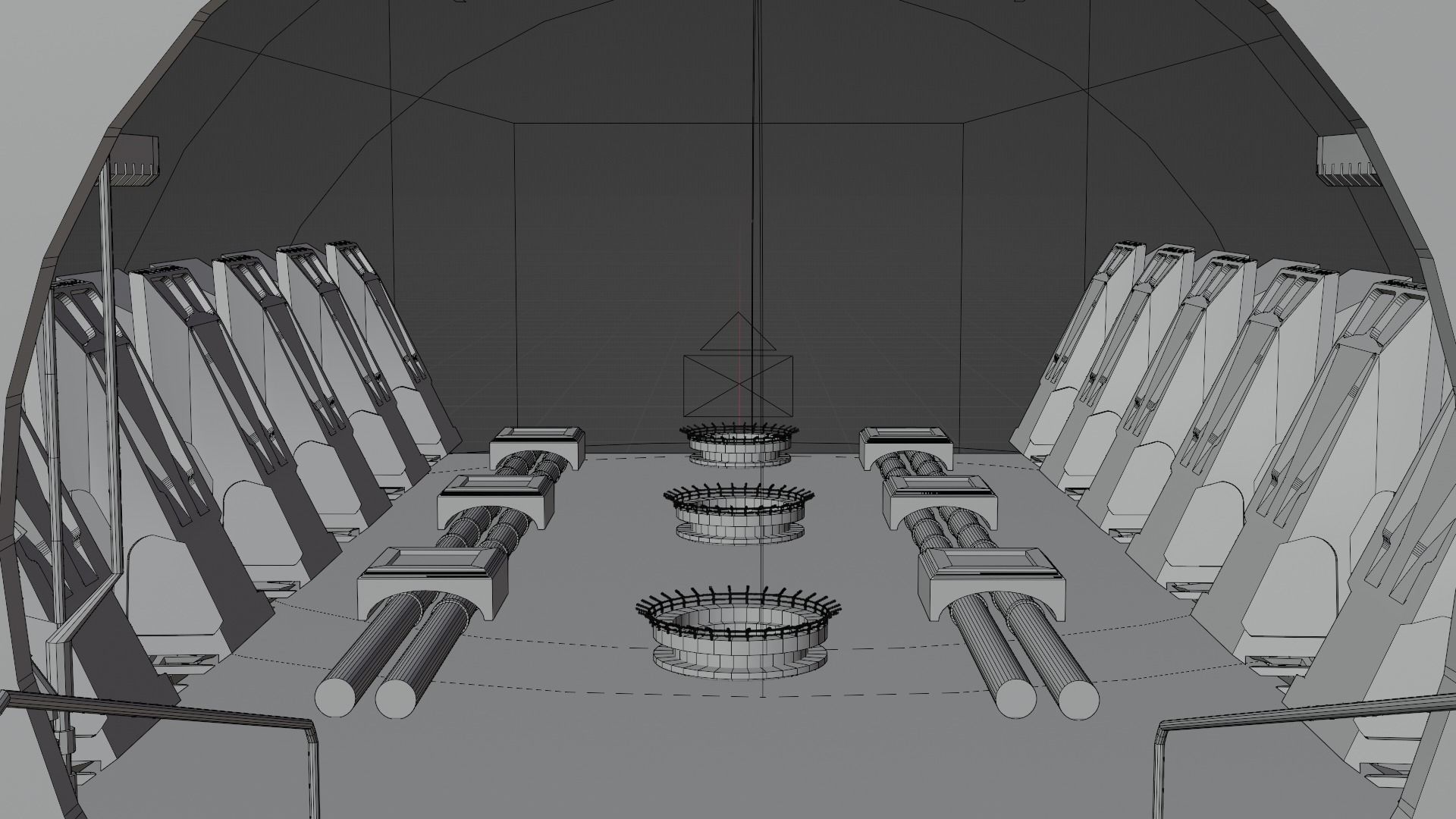 3D model Futuristic Spaceship Interior Lowpoly Concept Art VR / AR ...