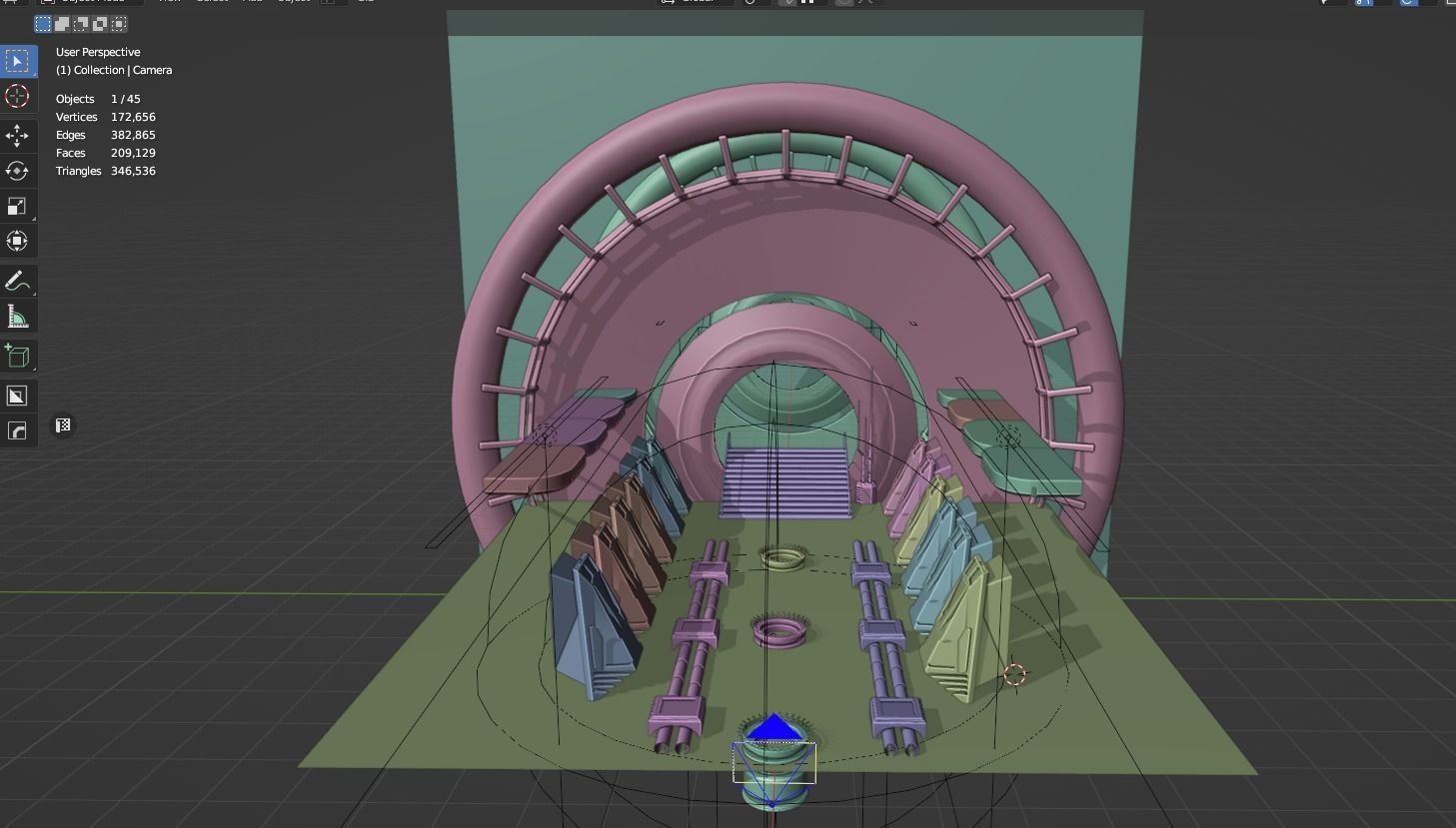 3D model Futuristic Spaceship Interior Lowpoly Concept Art VR / AR ...