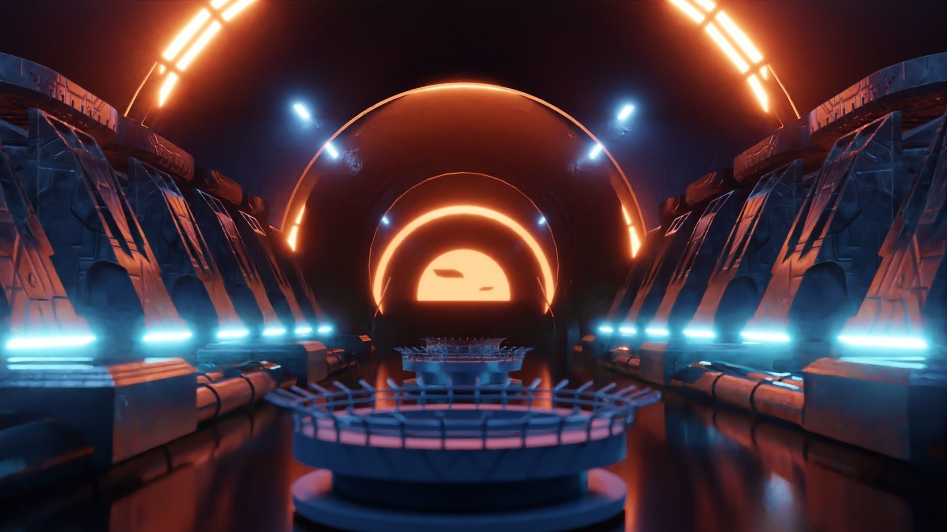 3D model Futuristic Spaceship Interior Lowpoly Concept Art VR / AR ...