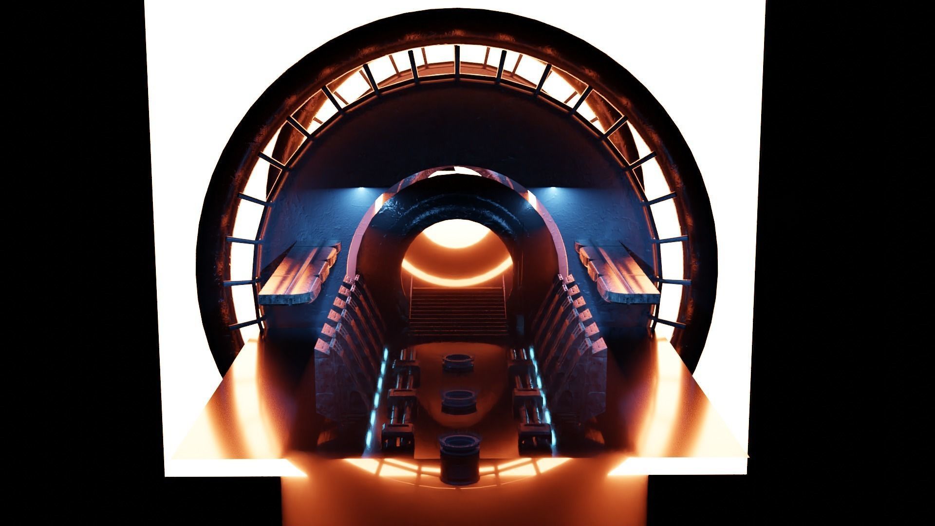 3D model Futuristic Spaceship Interior Lowpoly Concept Art VR / AR ...