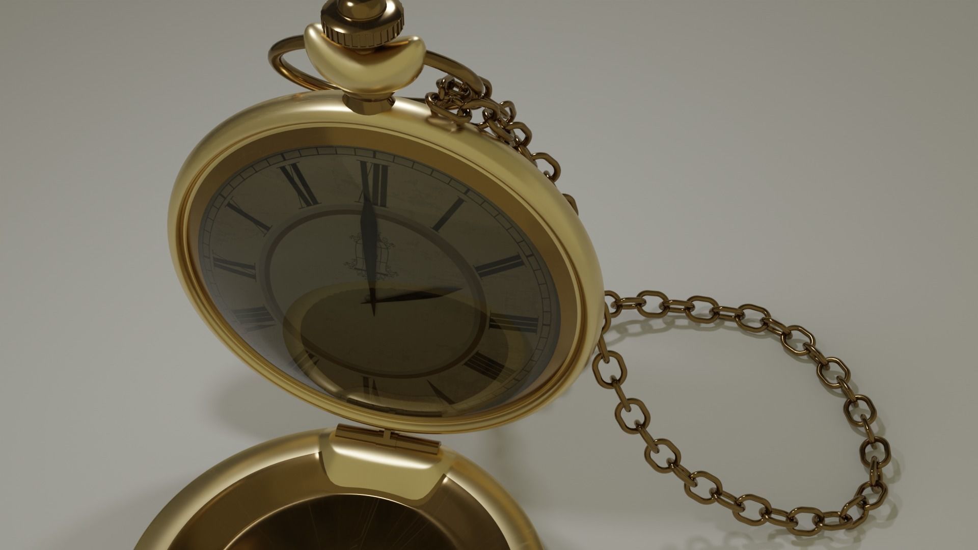 Antique golden Pocket Watch 3D model | CGTrader