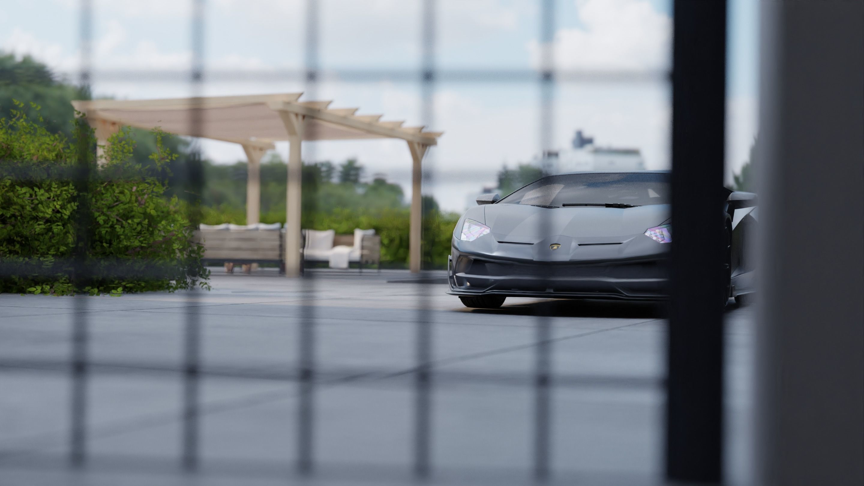 Luxury Automotive Render Scene 3D Blender File Textured And FBX 3D ...