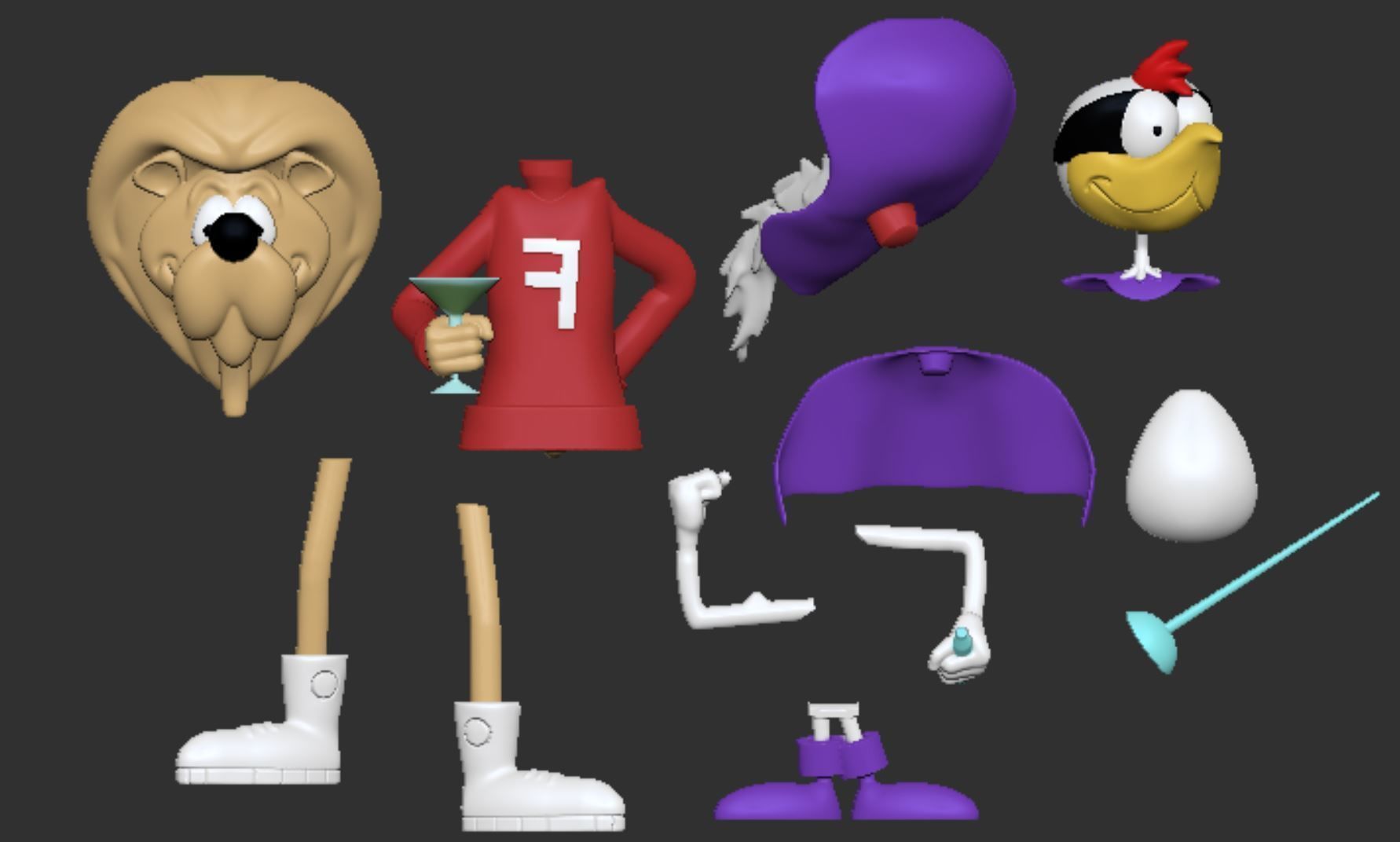 Super Chicken and Fred 3D model 3D printable | CGTrader