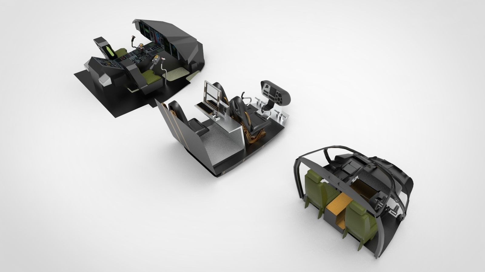 cockpit helicopter 3 type 3D model | CGTrader