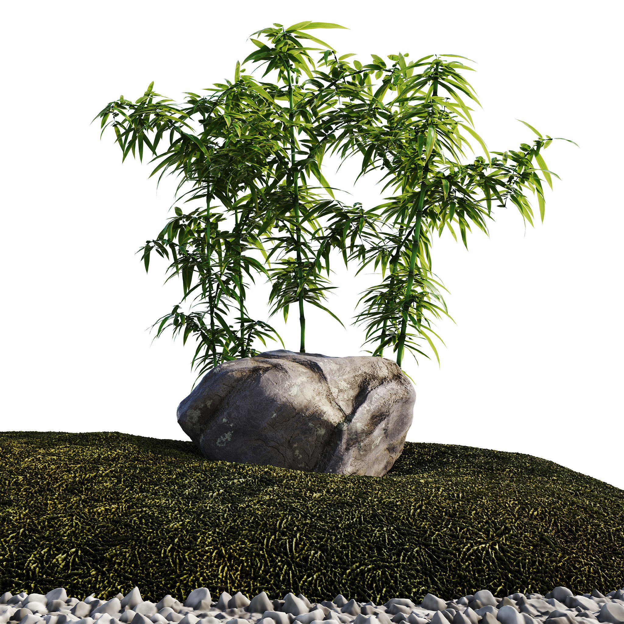 3D model Japanese Rock Zen Garden 03 - PBR - Midpoly VR / AR / low-poly ...