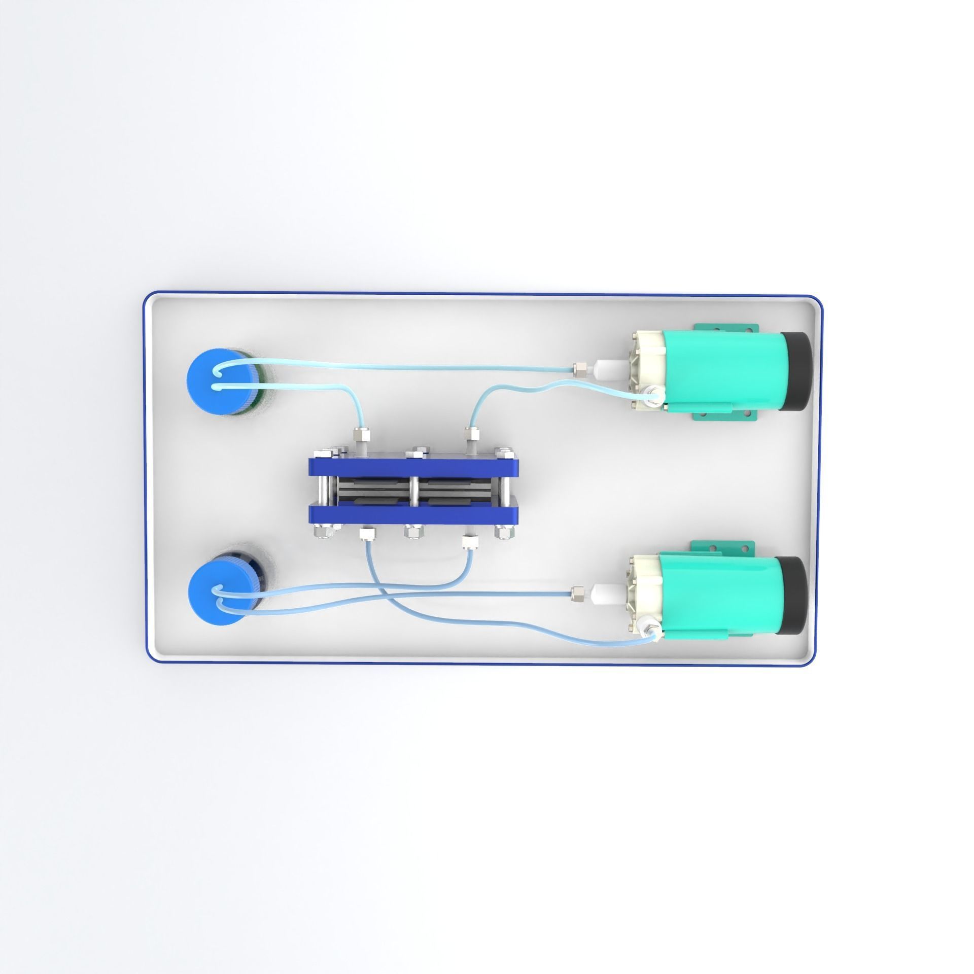 A single cell and pipeline model of Redox Flow battery 3D model | CGTrader