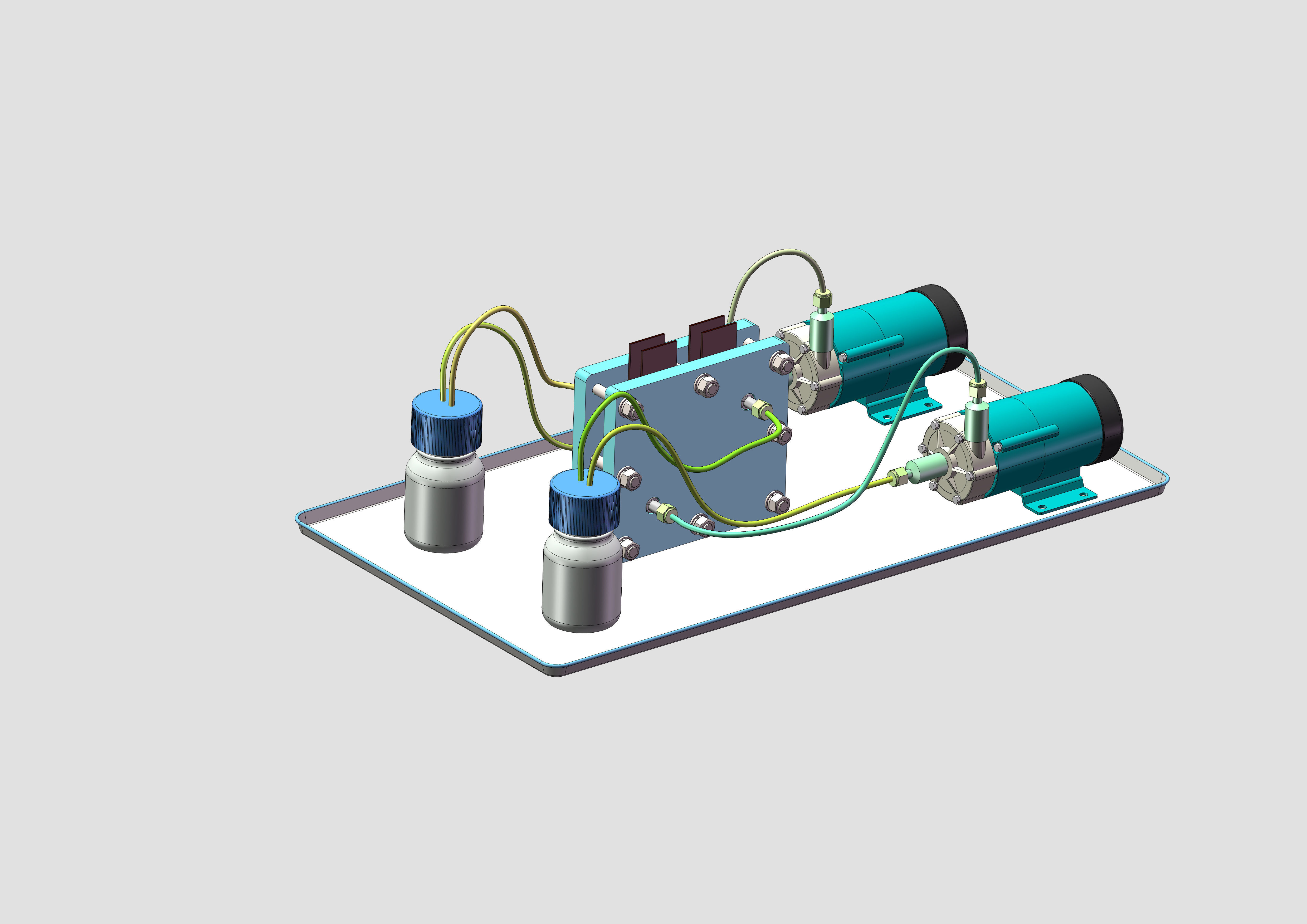 A single cell and pipeline model of Redox Flow battery 3D model | CGTrader