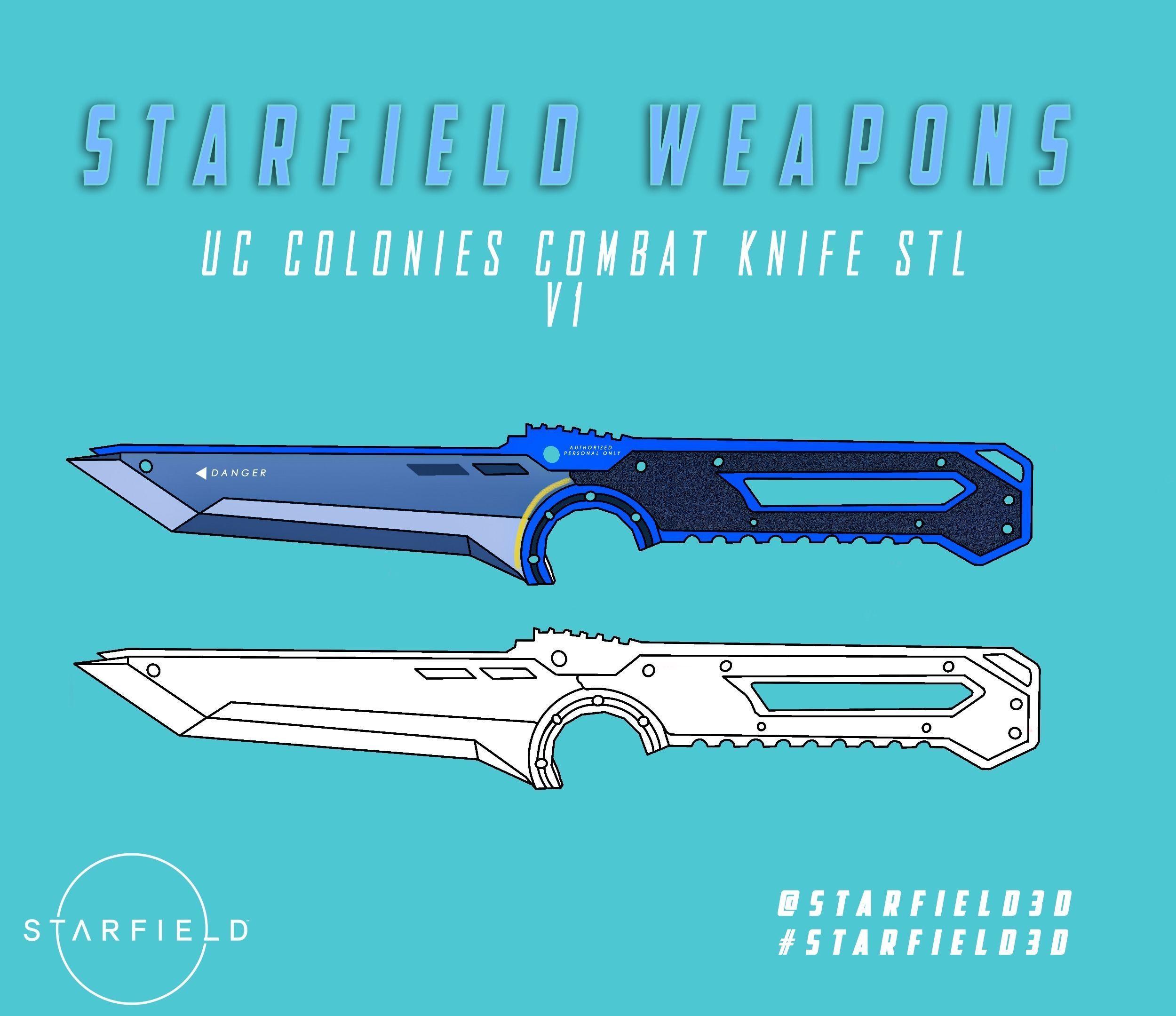 STARFIELD STL - UC COLONIES COMBAT KNIFE v1 3D model 3D printable ...