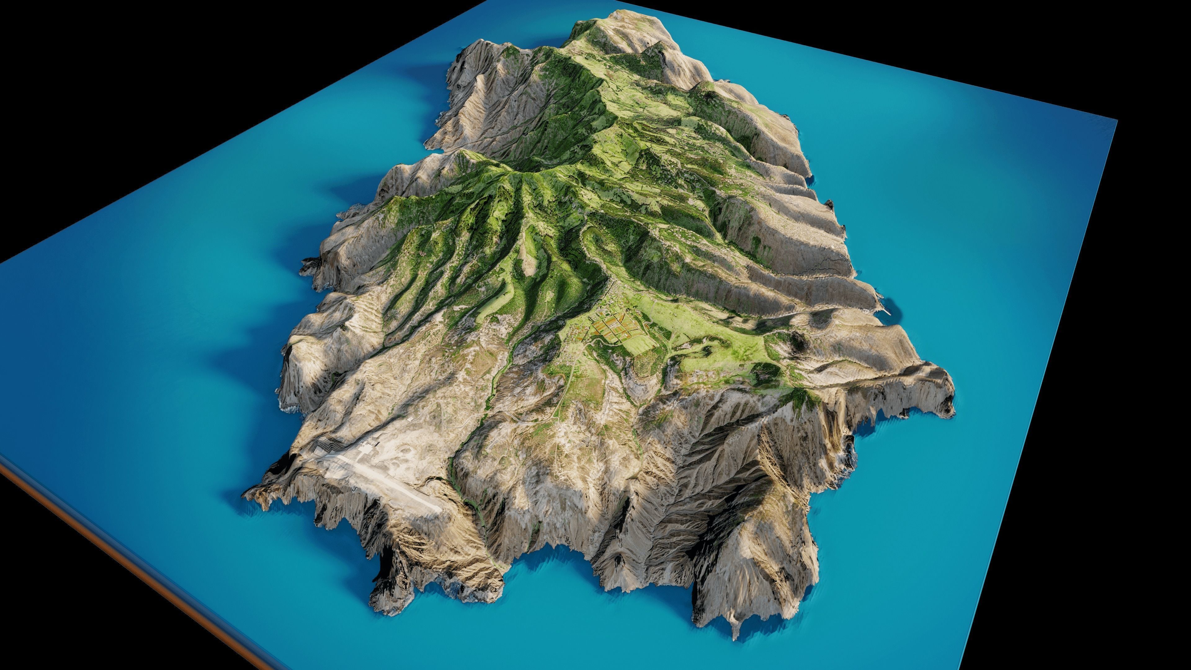 Saint Helena island 3d Model Terrain 3D model | CGTrader