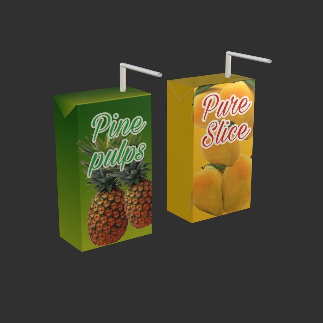 3D model Juice box 250 ml VR / AR / low-poly | CGTrader