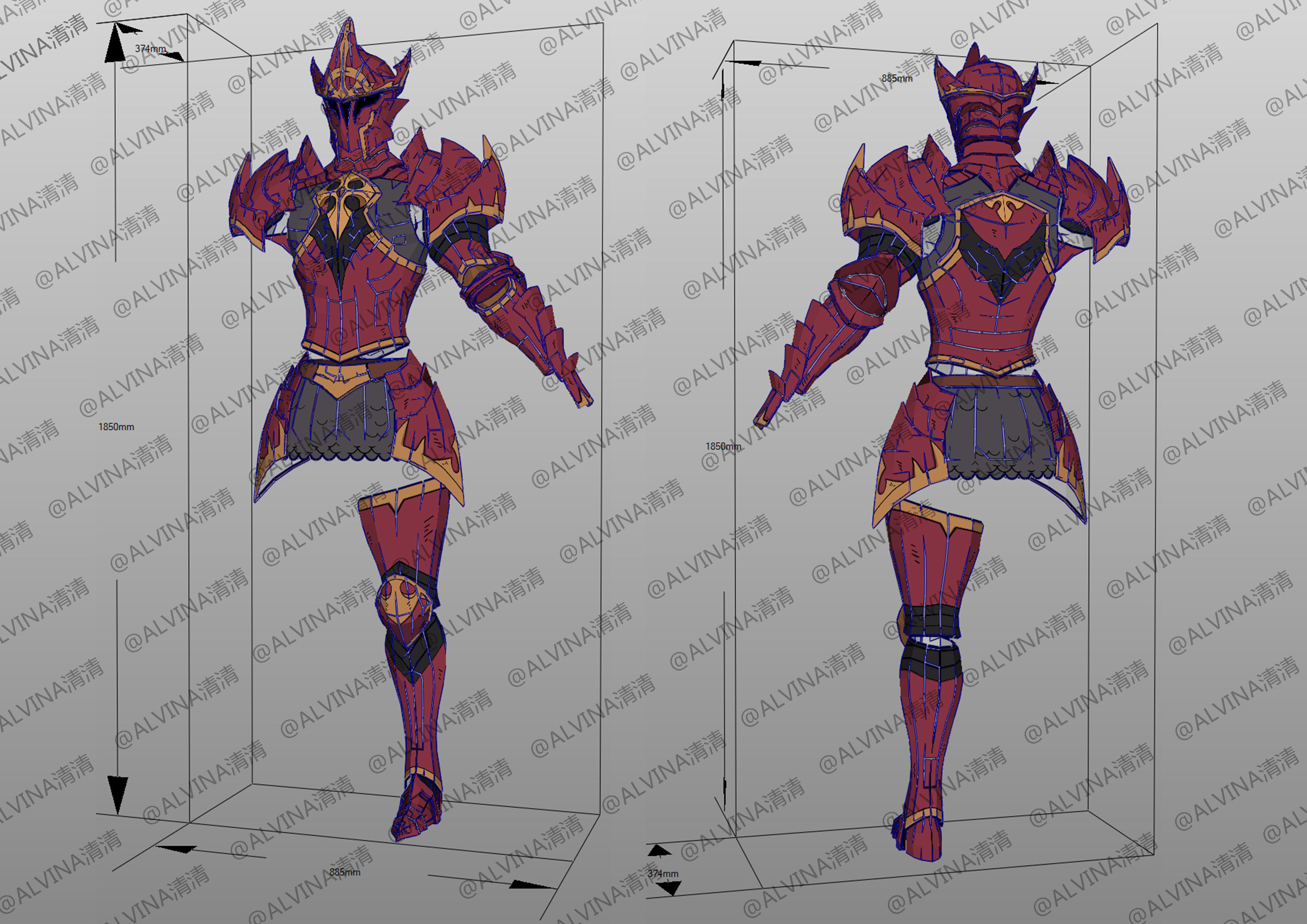 3D model The Seven Deadly Sins ban armor Pepakura Foam VR / AR / low ...