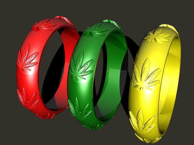 Cannabis themed jewelry ring 3D model 3D printable | CGTrader