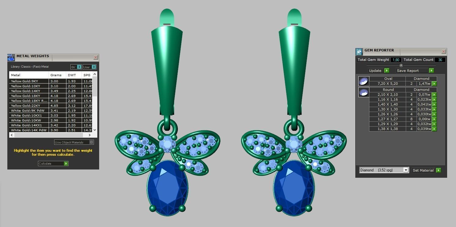 Earring model 0305 3D printable model13 3D model 3D printable | CGTrader