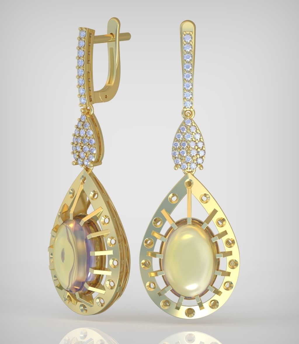 Earring model 0306 3D printable model 3D model 3D printable | CGTrader