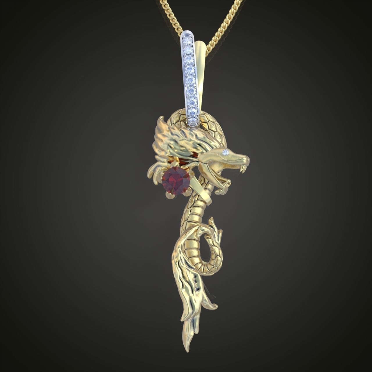 Dragon Pendant model 3D 0269 printable model12 3D model 3D printable ...